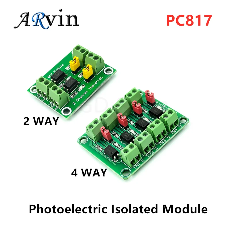 PC817 2/4 Channel Optocoupler Isolation Board Voltage Converter Adapter Module 3.6-30V Driver ...