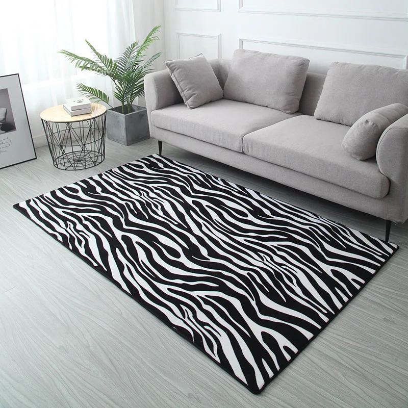 Modern Luxury Zebra Pattern Carpet Living Room Kitchen Runner Floor Mat ...