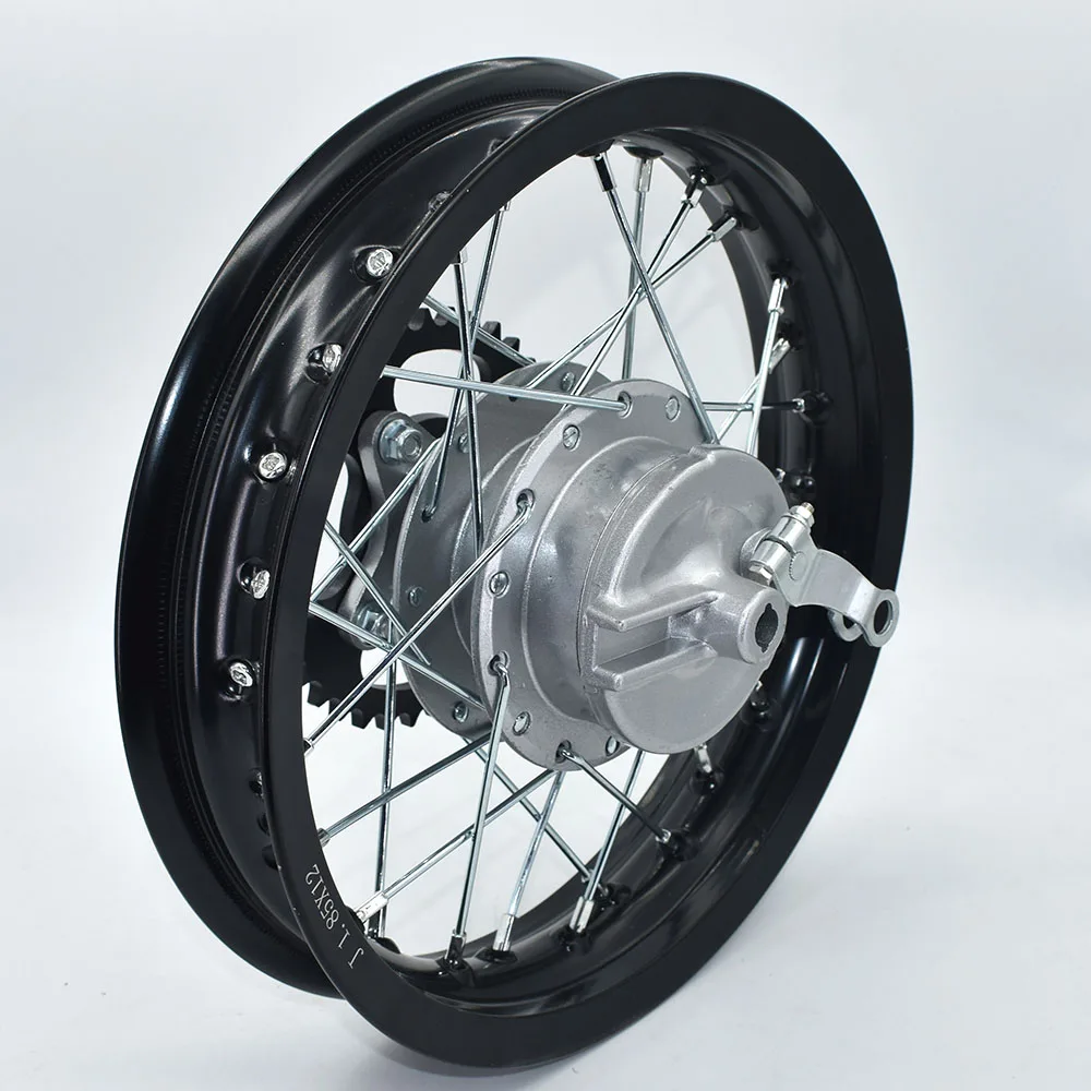 1.85x 12 Inch Rear Drum Brake Aluminum Alloy Wheel Rims Circle Hub with ...