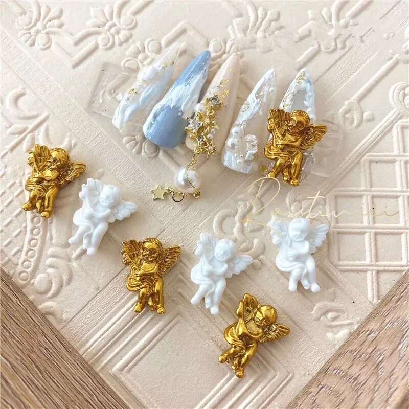 10-Pcs-Baroque-Angel-Baby-3D-Nail-Art-Decorations-Retro-DIY-Ornament ...
