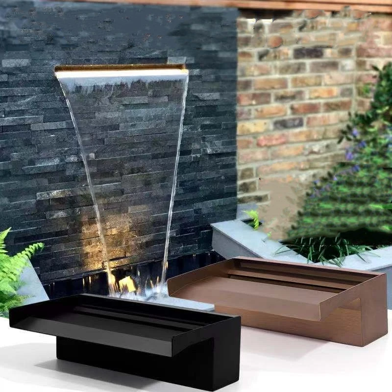 316 stainless steel waterfall outlet, black gold copperwater curtain ...