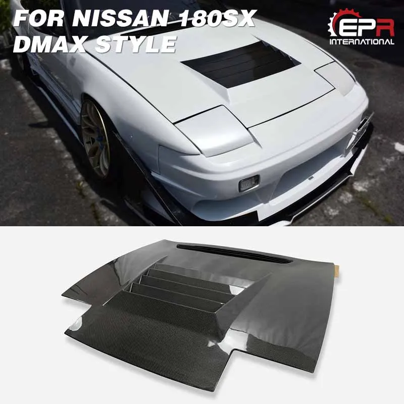 For Nissan 180SX S13 Dmax Style Carbon Fiber Hood Glossy Finish Bonnet ...