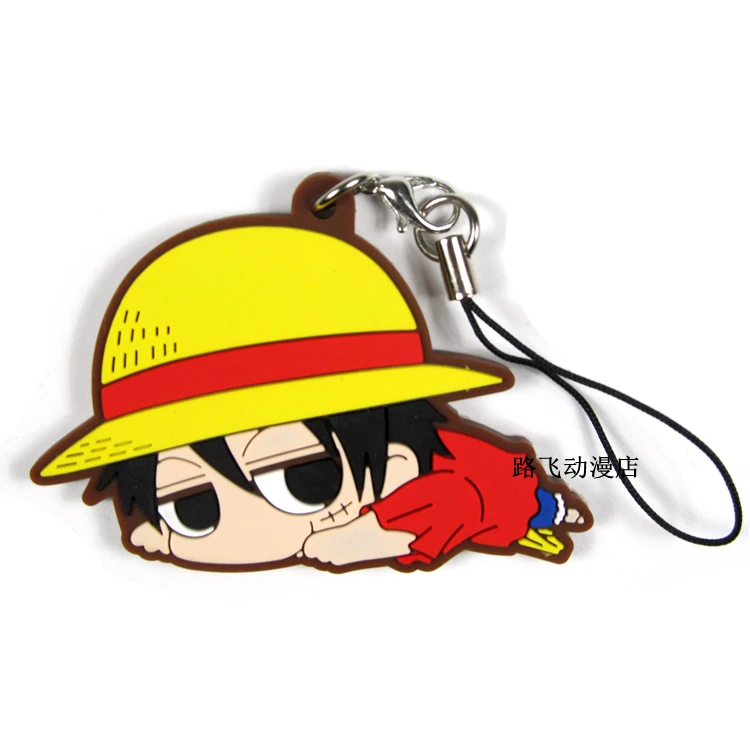 Action Figure One Piece keychain Anime Model Luffy Sanji Mobile Phone ...