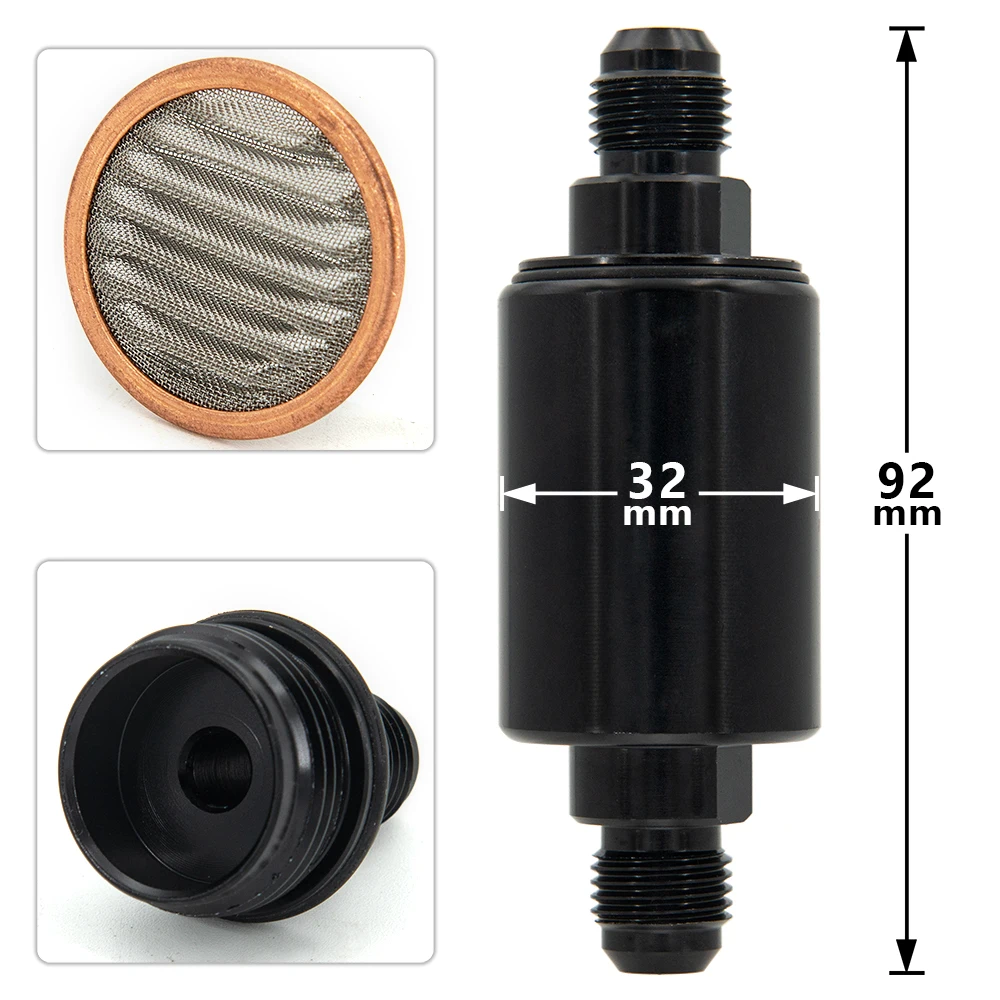High Quality Aluminum Car Fuel Filter OD 32mm With 80 Microns 304 Steel ...