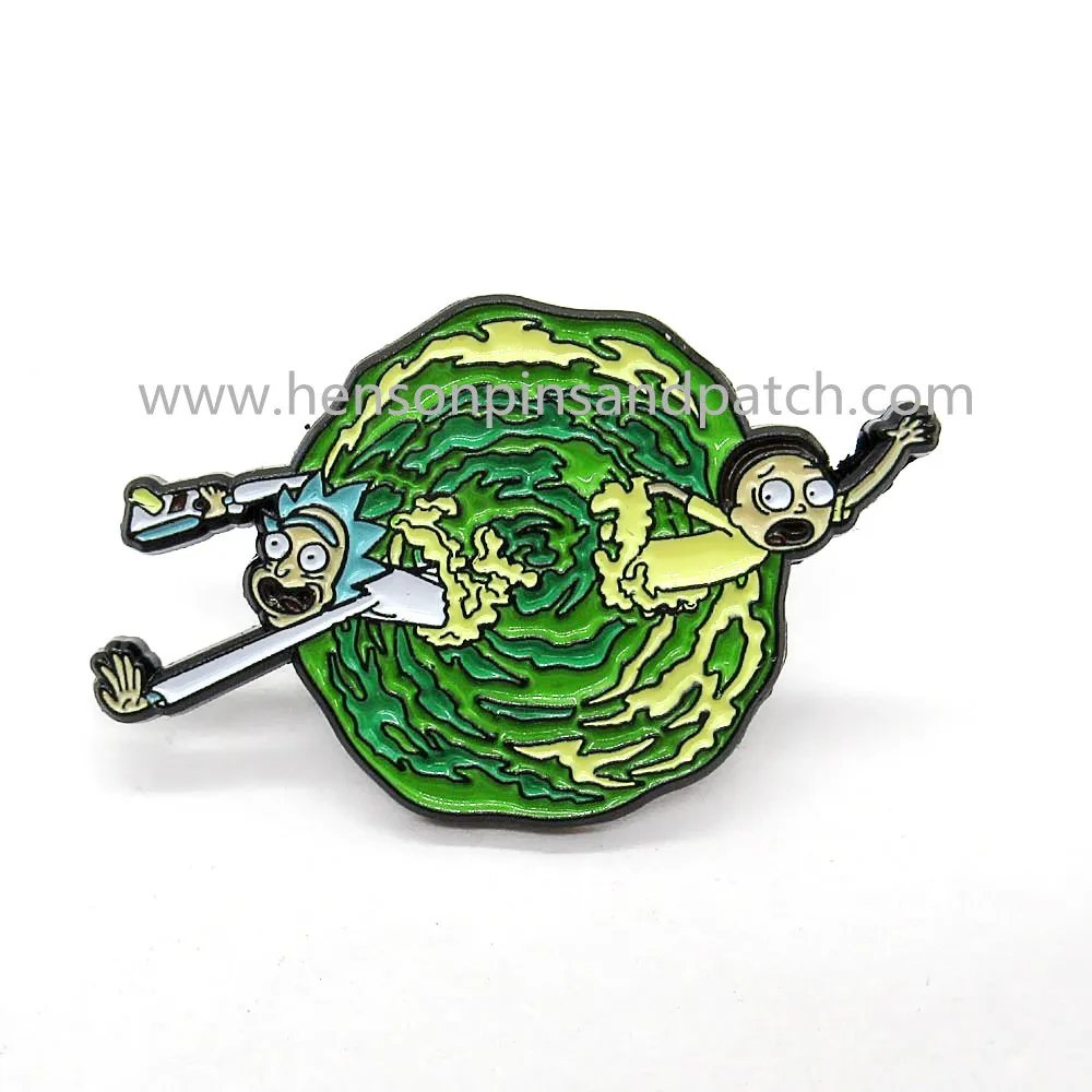 Retail-And-Stock-Metal-zinc-alloy-Soft-Enamel-Cartoon-green-rick-Pin ...
