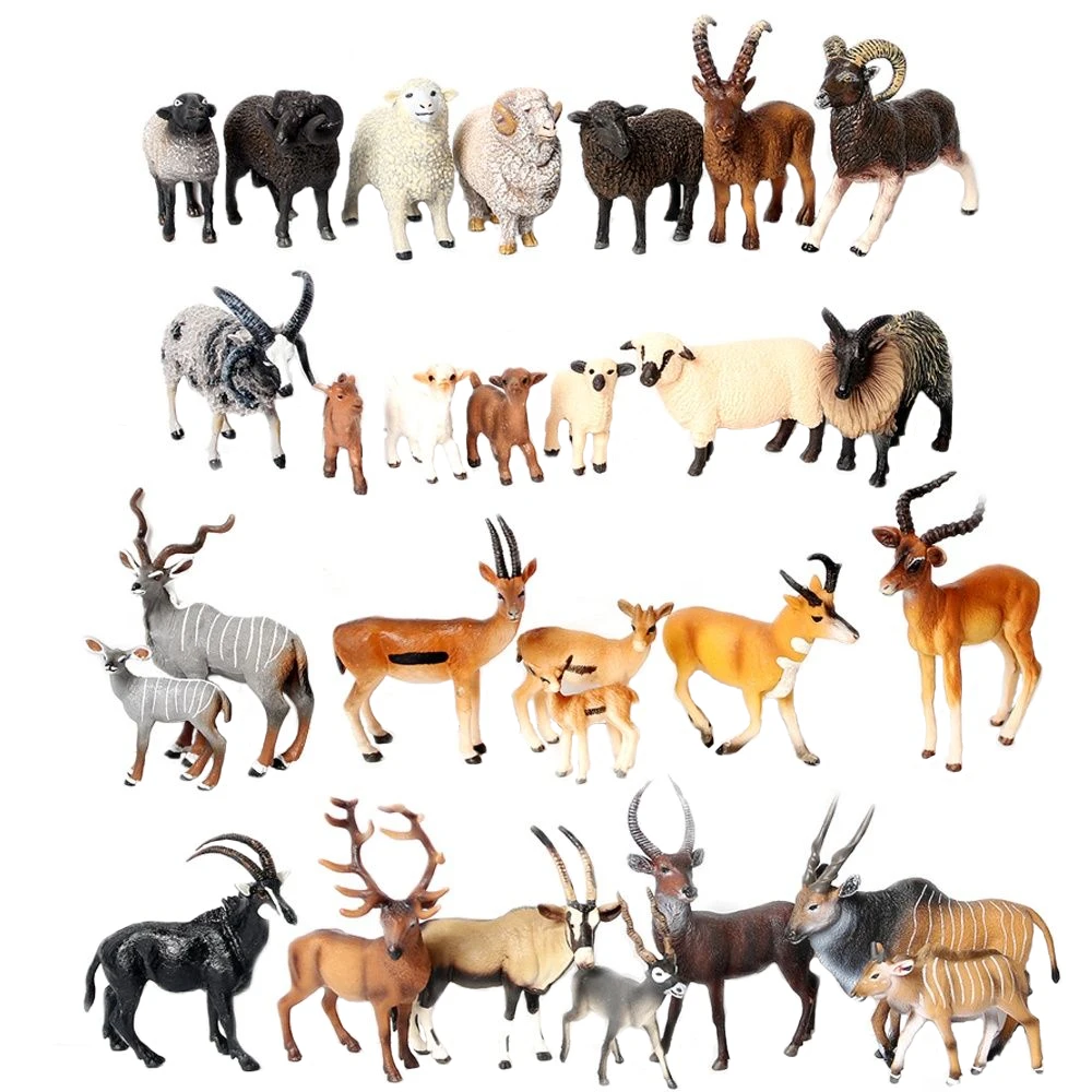 Realistic Forest Wild Animals Figures Model Antelope Merino Sheep ...