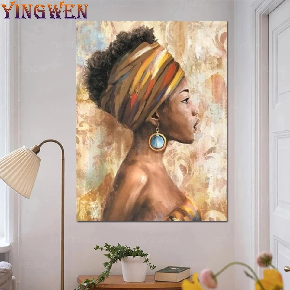 African Woman Diamond Painting | Diamond Painting Black | Stitch Kits ...