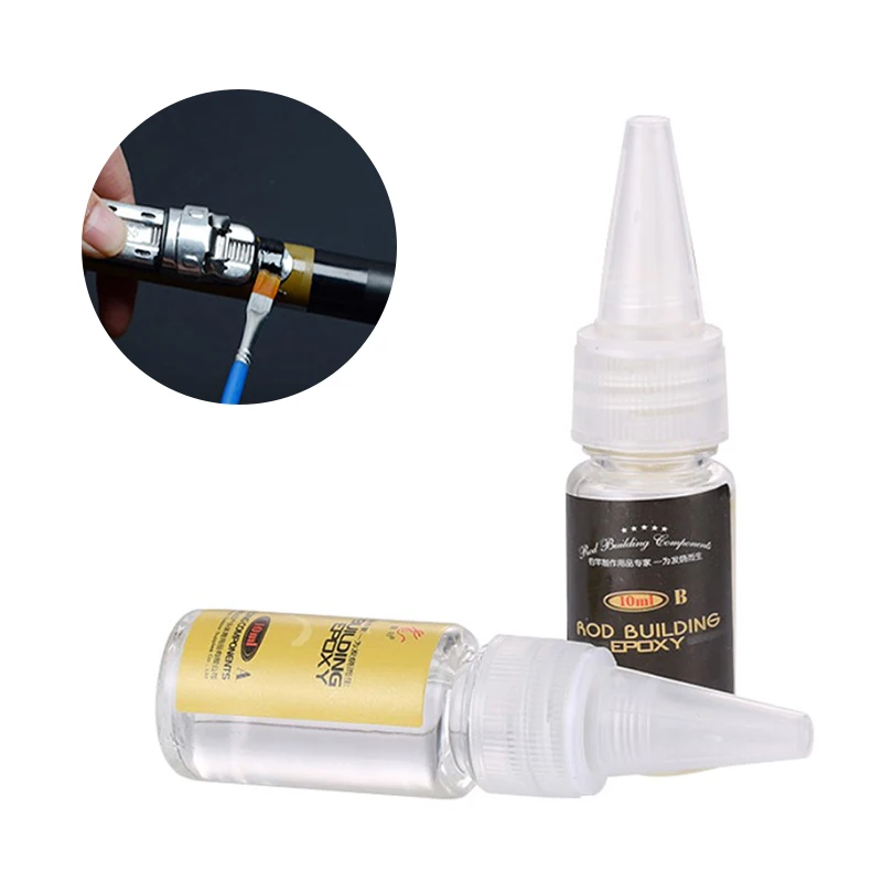 2Pcs Fishing Rod Epoxy Resin AB Glue DIY Repair Guide Ring Card Seat ...