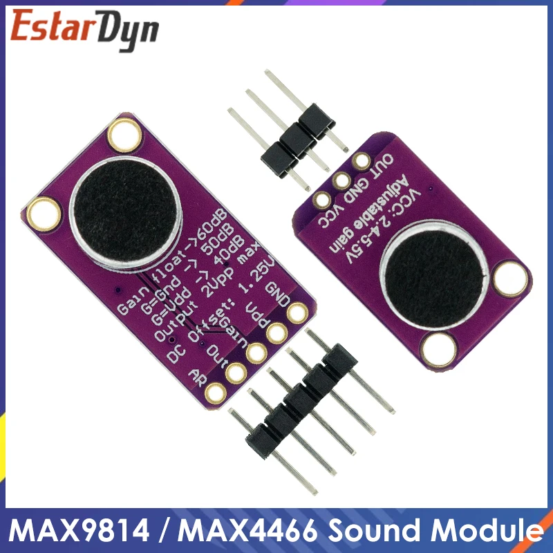 MAX9814-Microphone-AGC-Amplifier-Board-Sound-Sensor-Module-Auto-Gain-Control-Attack-for-Arduino ...
