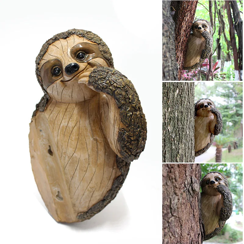 Cute-Sloth-Statue-Personalized-Resin-Crafts-Realistic-Animals-Hanging ...