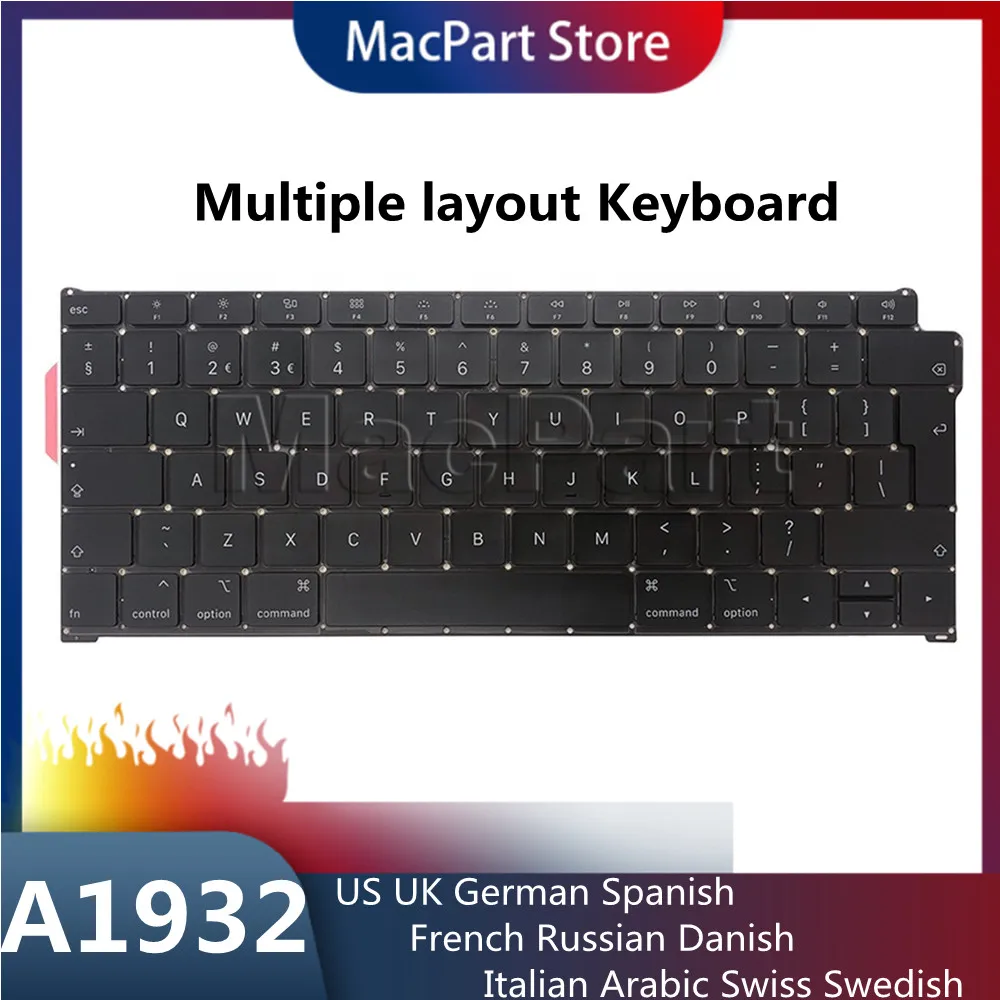 For-Macbook-Air-A1932-Keyboard-US-UK-German-Spanish-French-Russian ...