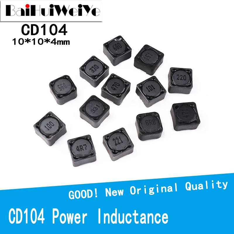 10Pcs/Lot Power Inductance CD104R CD104 Shielded Inductor SMD Inductor ...