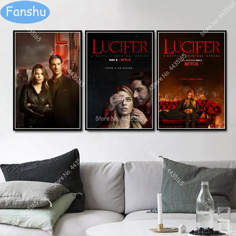 Lucifer Hot TV Series Show New Season Poster Canvas Painting Posters ...