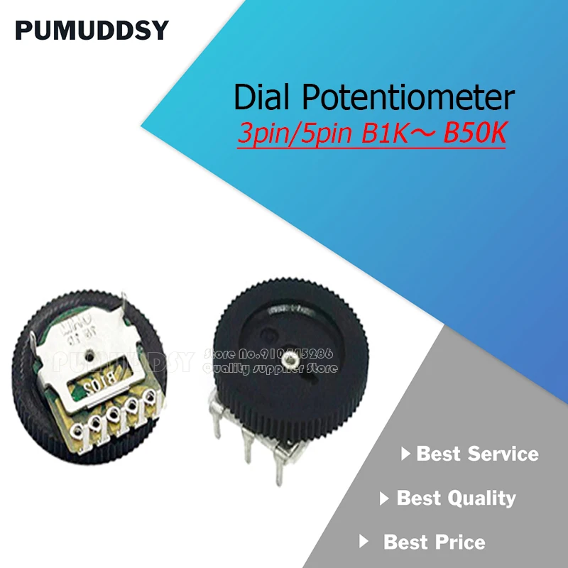 10PCS-Double-Gear-Tuning-Potentiometer-B102-B103-B203-B503-B1K-B10K ...
