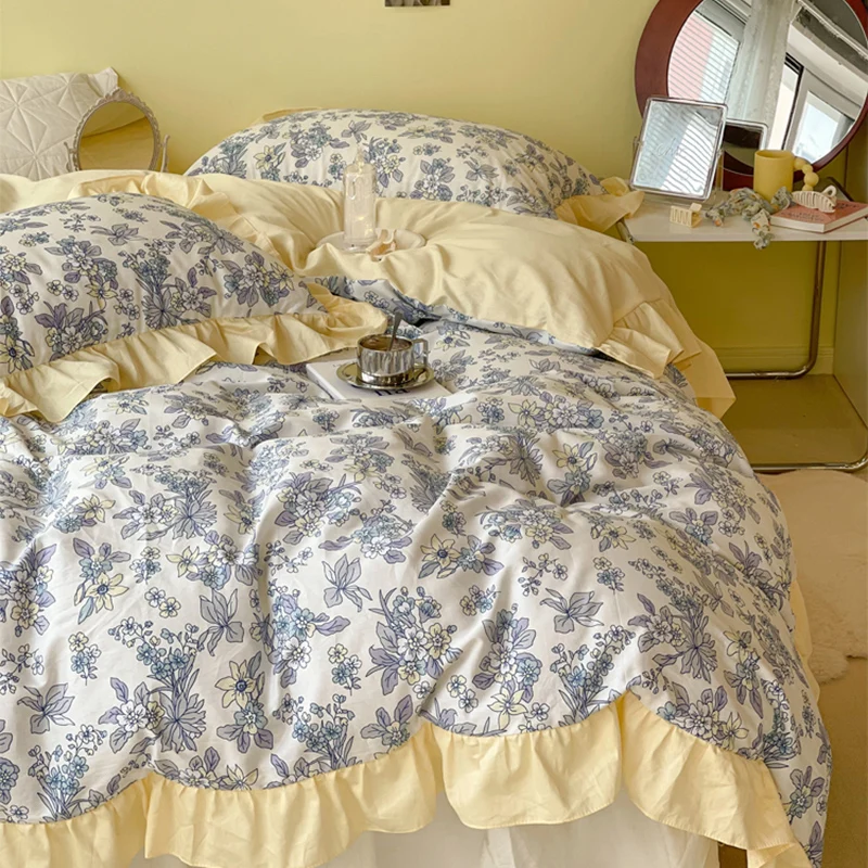 French Blue And Yellow Bedding