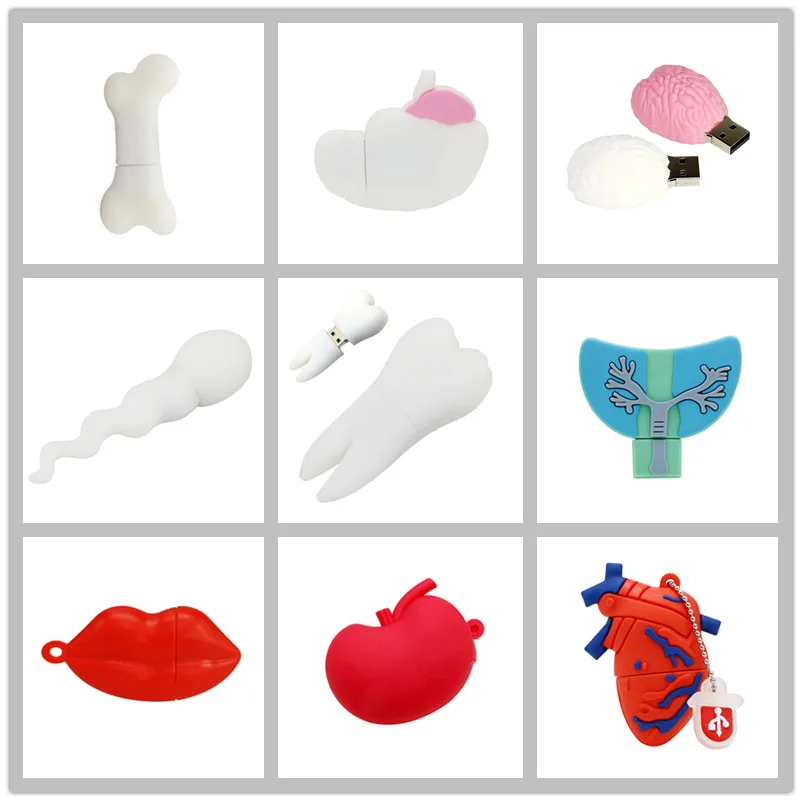USB Flash Drive Cartoon Human Organs Model Pen Drive 64GB Memory Stick ...