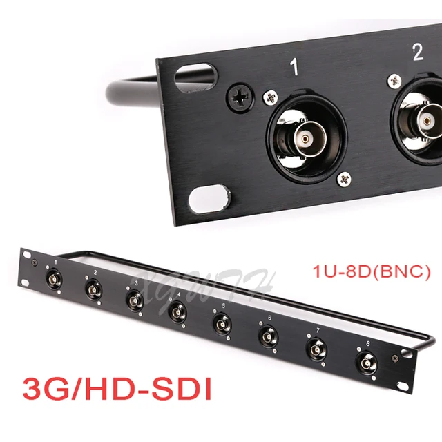 HD-SDI 3G-SDI BNC Video Cabinet Jumper Connnector 1U Rack Patch Panel 4 ...