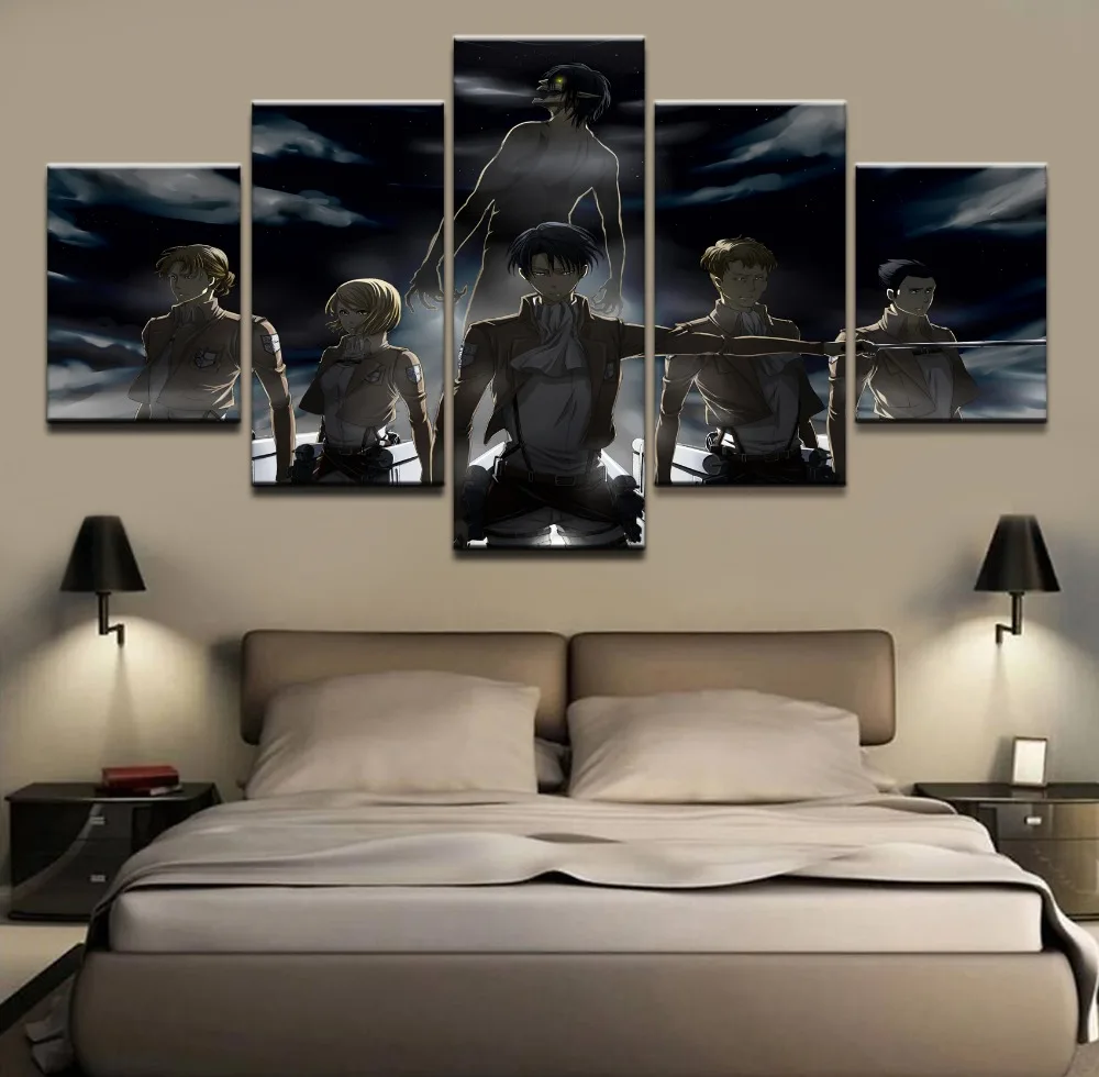 Canvas Pictures Home Decorative Living Room Wall Art 5 Pieces Anime ...