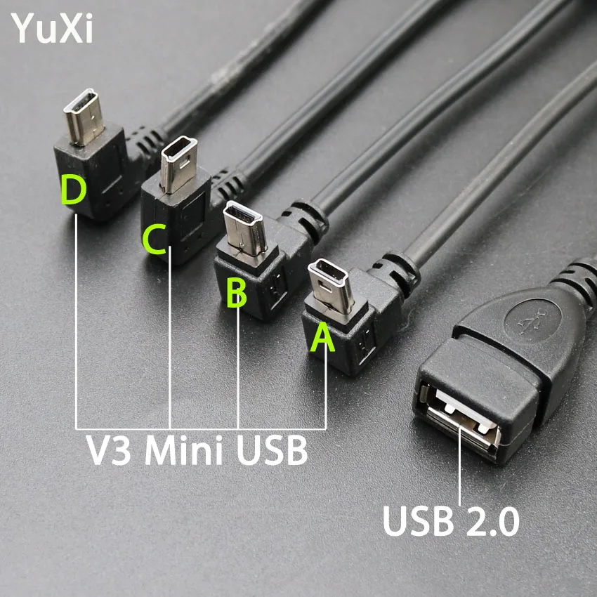 Yuxi Mini Usb B Type 5pin Male Plug Left Angled 90 Degree To Usb 2.0 ...