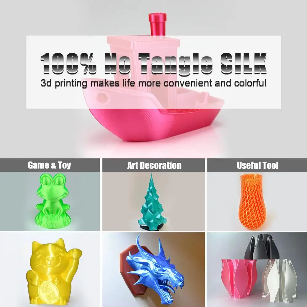 3d printing 3D FDM Printer Filament Silk 1.75mm 1KG PLA Silky Rich ...