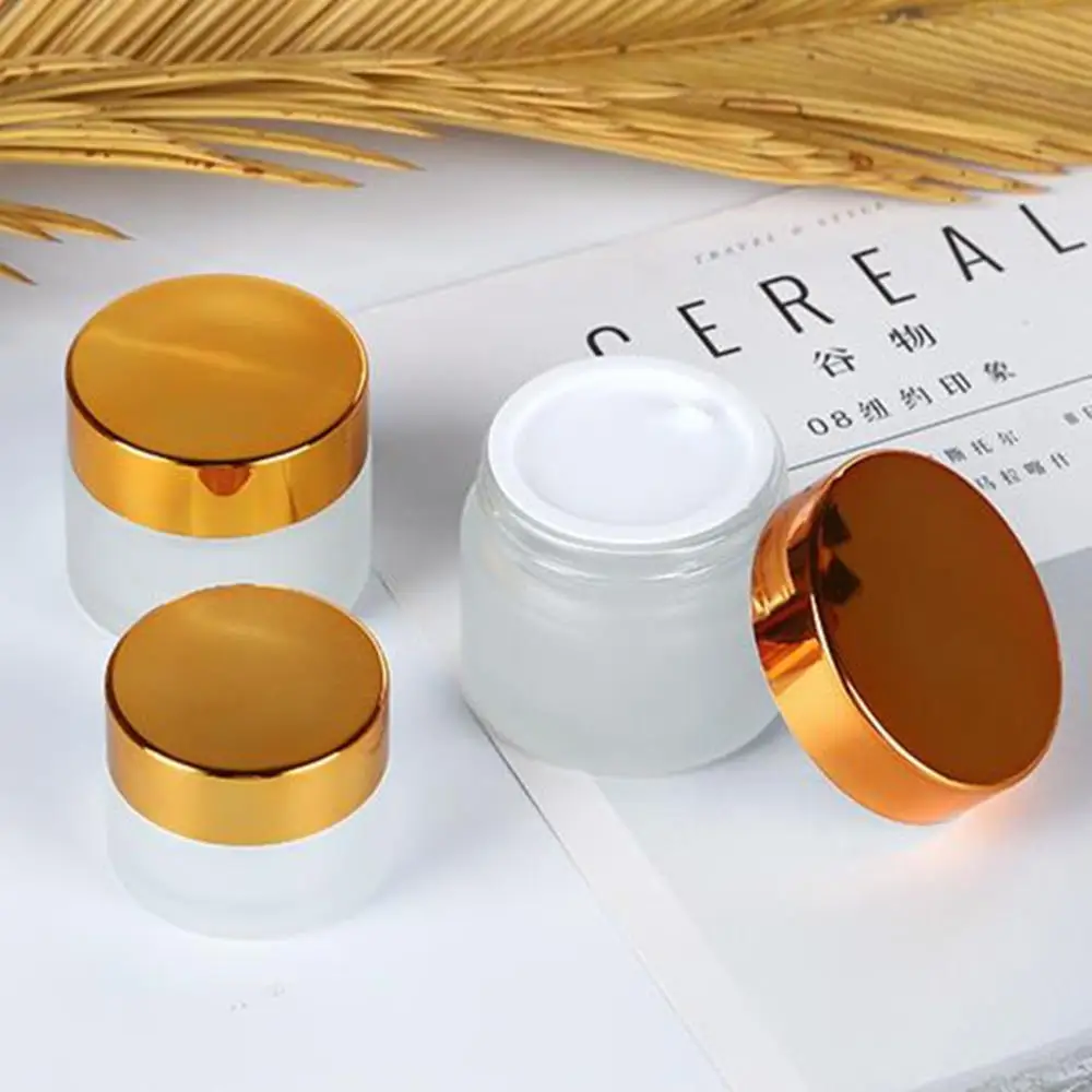 Accessoires parfumerie,Flacon pour pommade en verre givré, bocal à ...