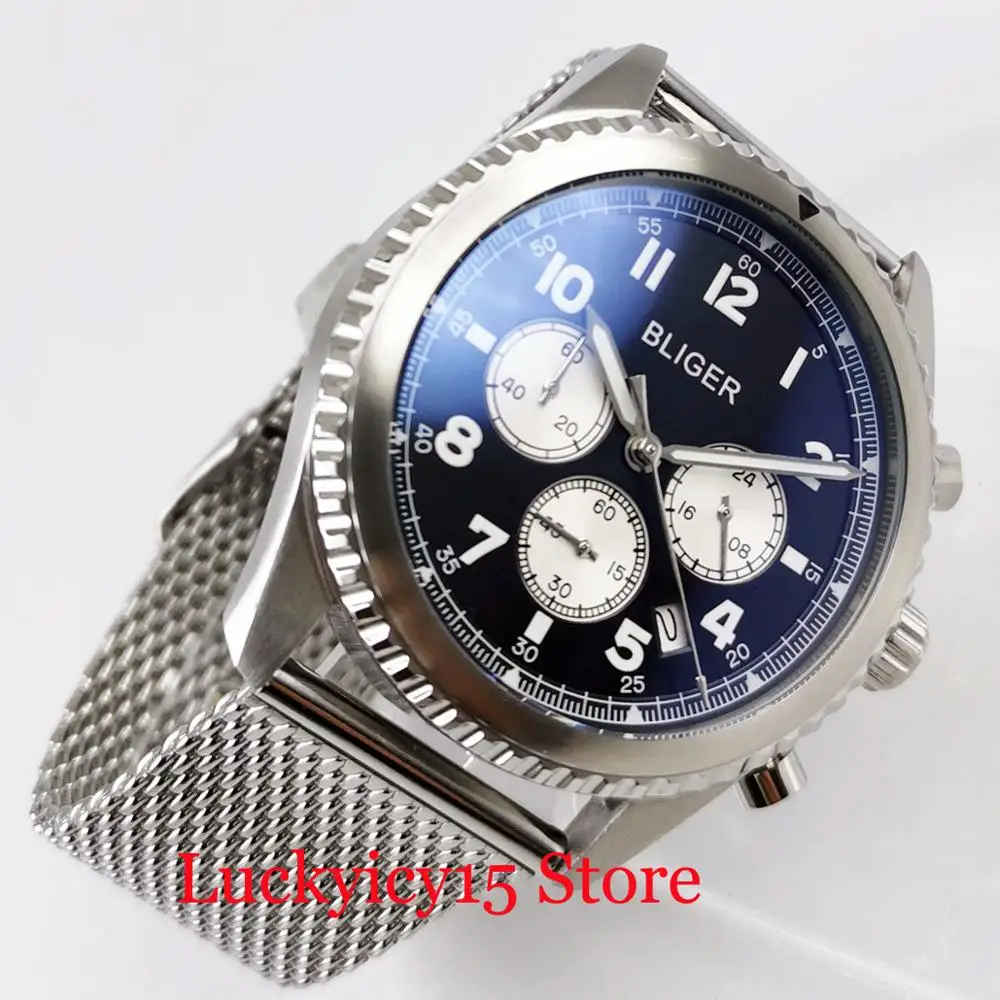 BLIGER Brand Black/Green Dial 45MM Quartz Men Watch 24 Hours ...