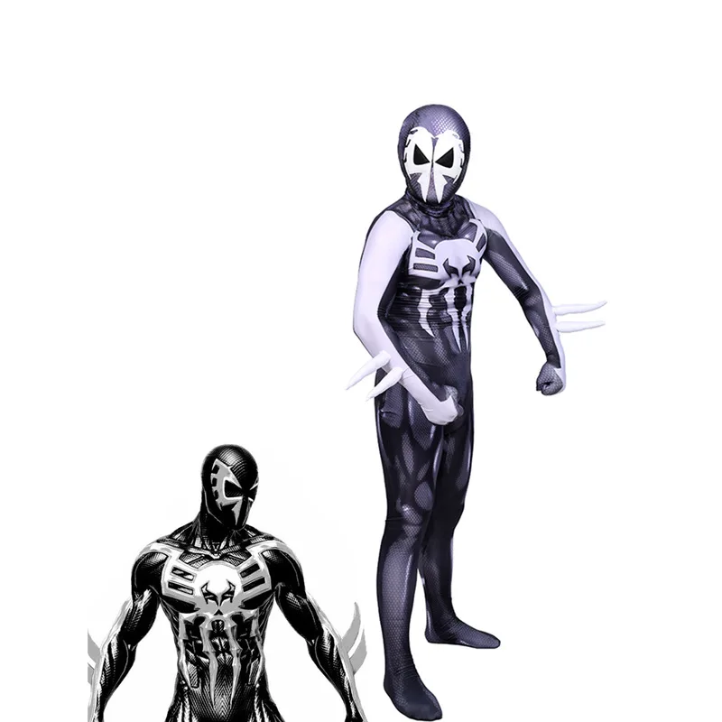2099 미구엘 오하라 스파이더 맨 코스프레 슈퍼 히어로 스파이더 맨 의상 Fullbody Zentai Suit 성인 키즈 점프