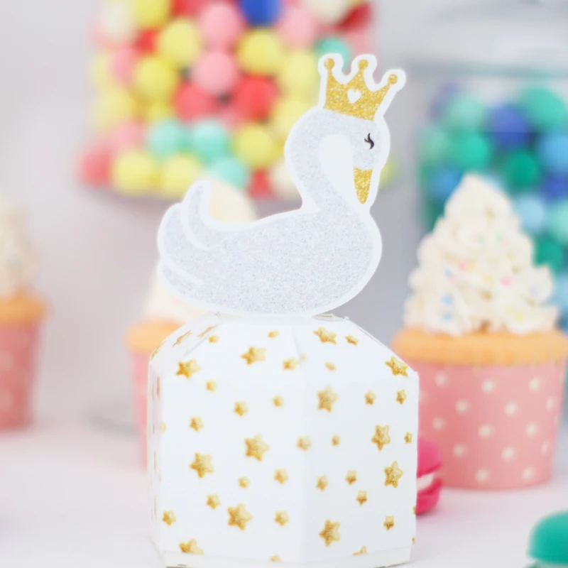 Swan Candy Box Birthday Glitter Topper Swan Party Decoration Birthday ...