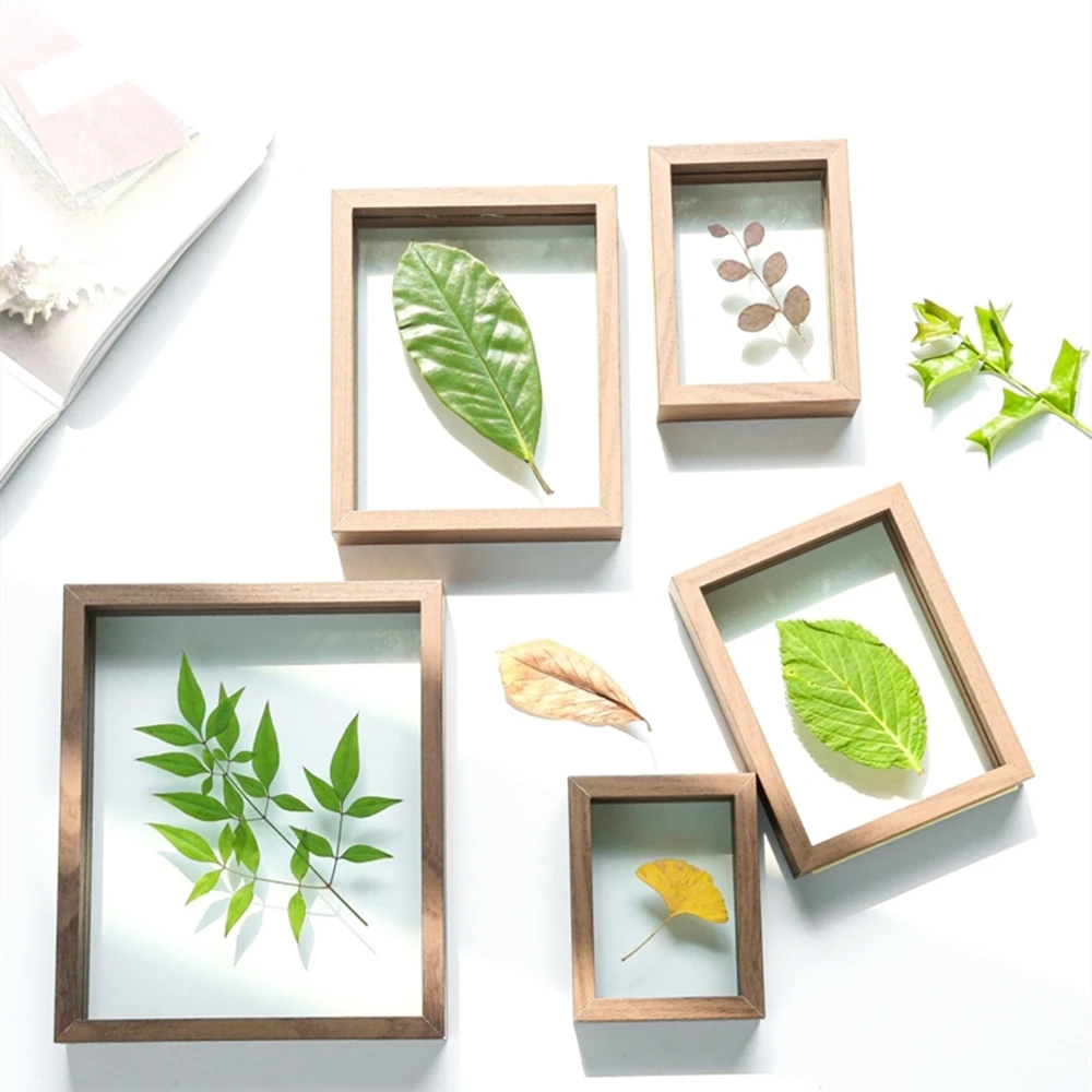 Wood Picture Frames Double Sided Glass Plant Specimen Frame for Pressed ...