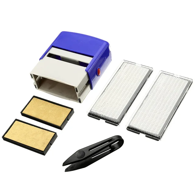1 Pcs Custom Personalised Self Inking Rubber Stamp Kit Business Name ...