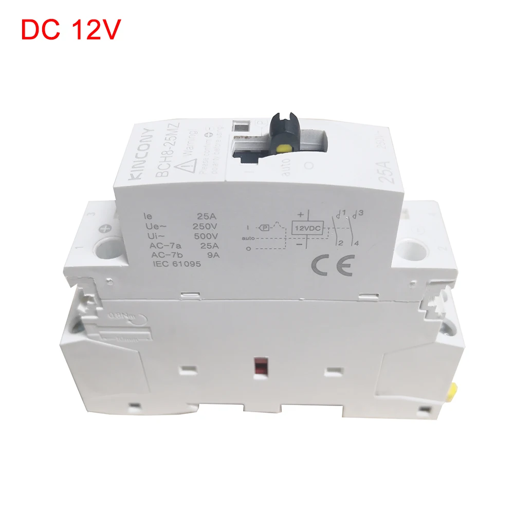 DC-12V-AC-Contactor-Modular-With-Manual-Control-Switch-By-DIN-Rail ...