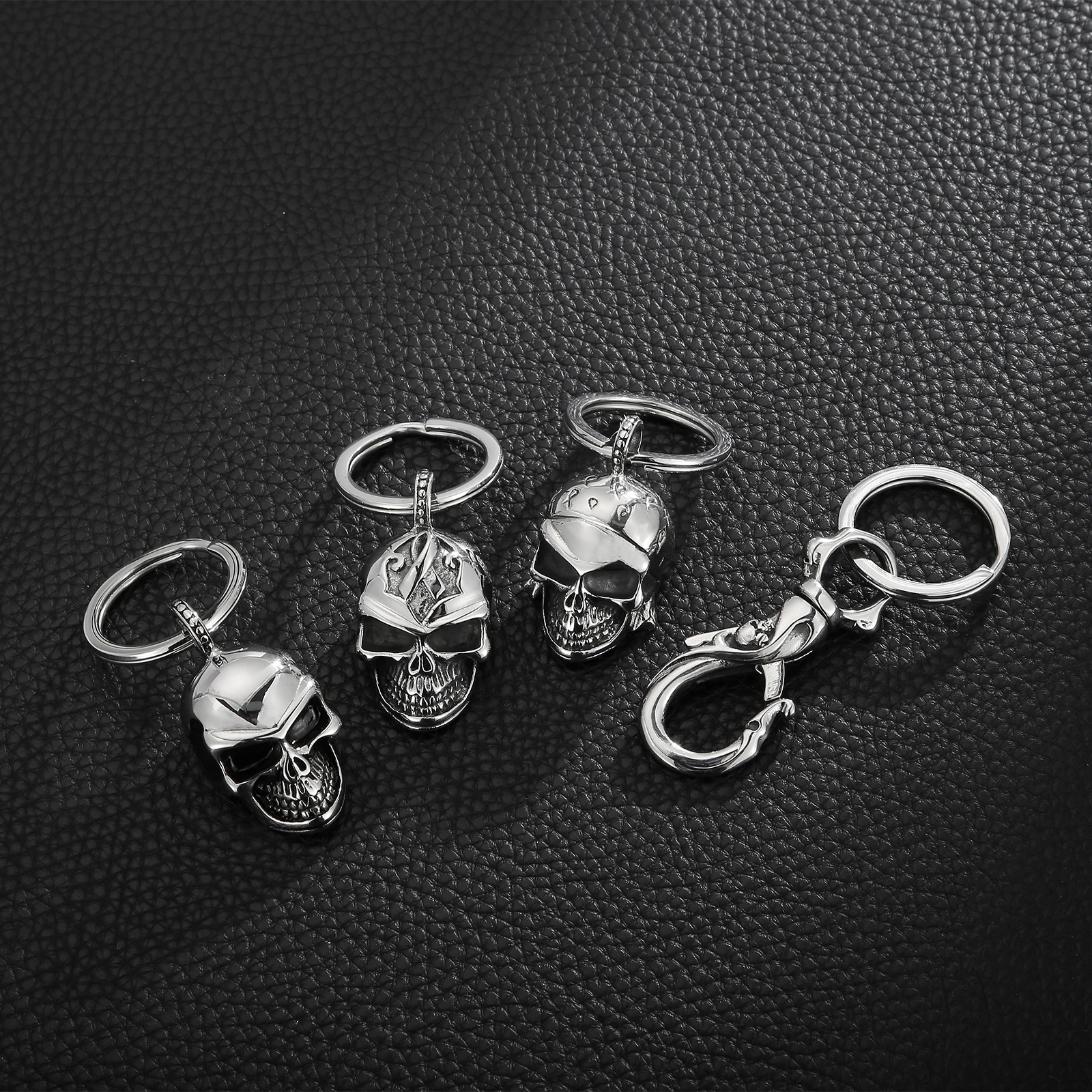 Home-Car-Keychain-Keyring-Punk-Evil-Ghost-Head-Heart-Auto-Vehicle-Key ...