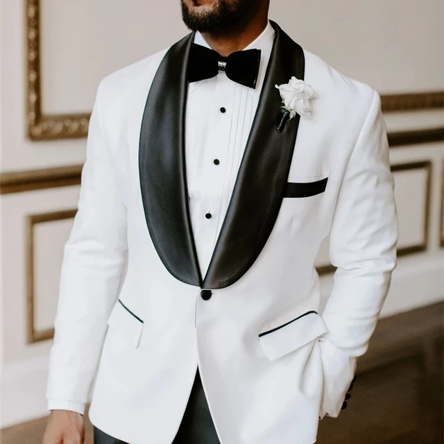White Tuxedo Jacket Black Lapel