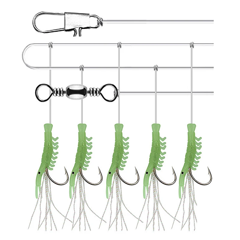 6 Set 6 Size Luminous Fishhooks for Swivel Fishing String Hook Fish ...