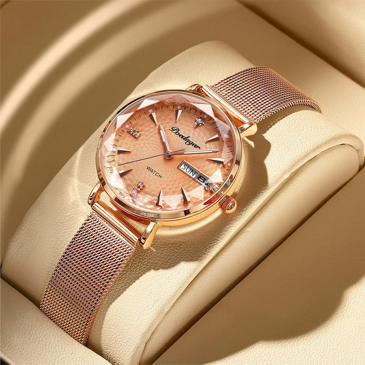 Swiss-Brand-POEDAGAR-Women-Watches-Luxury-Rose-Gold-Mesh-Wristwatch ...