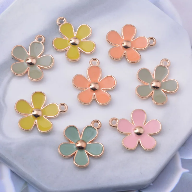 European Charm Enamel Flower | Enamel Charms Jewelry Design | Enamel ...