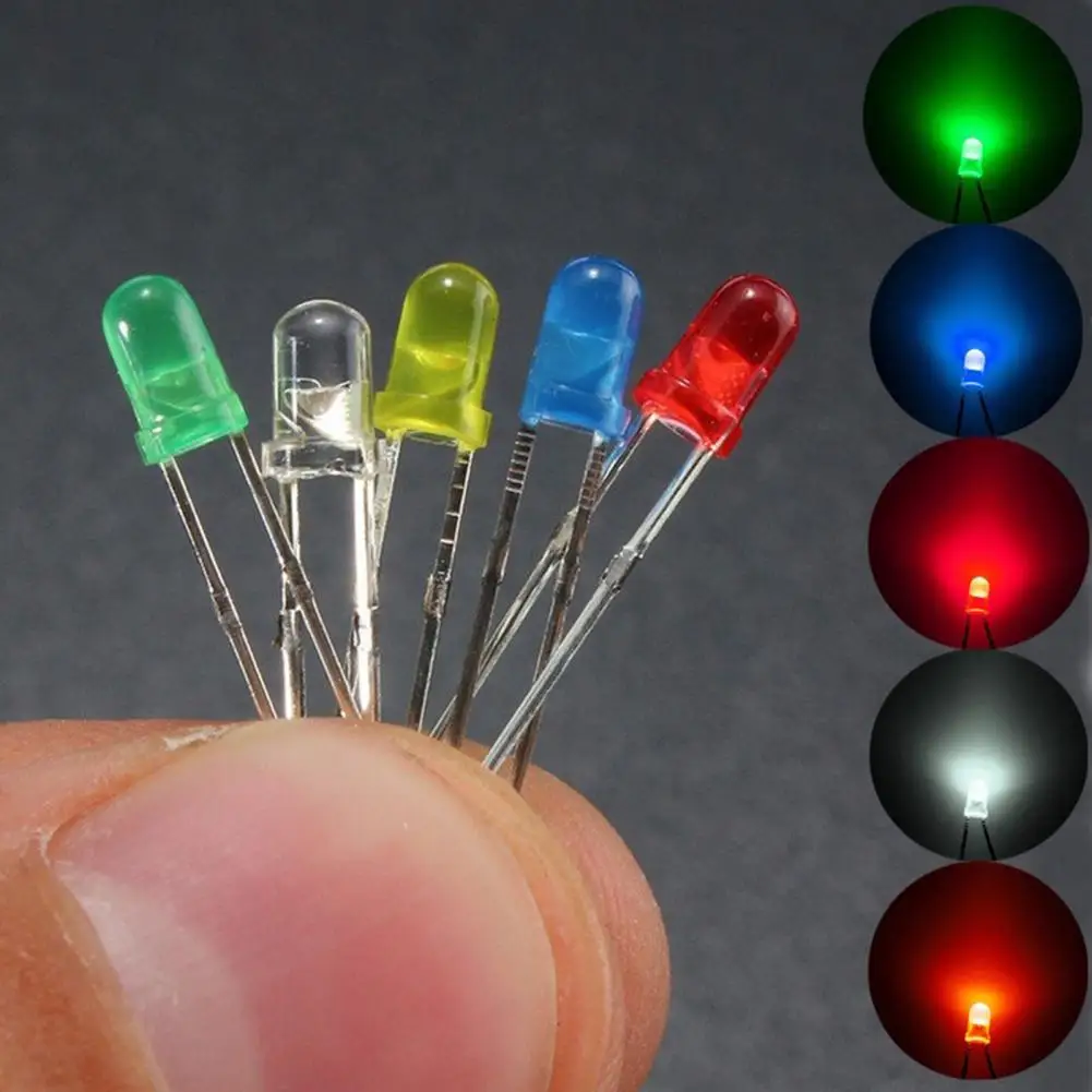 300pcs F3/f5mm Led Diode 5 Mm Assorted Kit White Green Red Blue Yellow ...