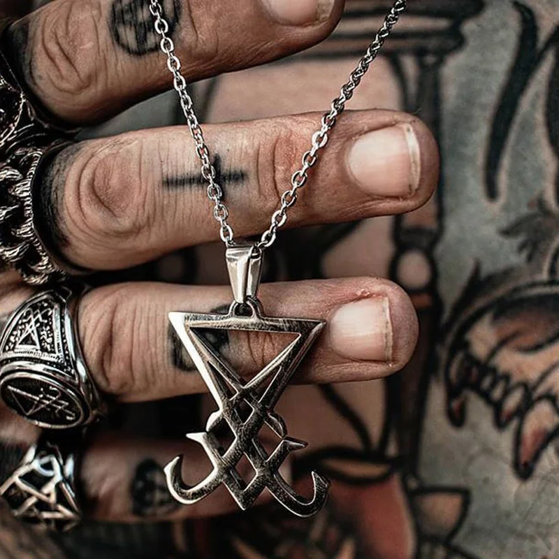 Bijoux Unisexe Côté Démon De Lucifer, Bijoux Sataniques, Symbole Sigil ...