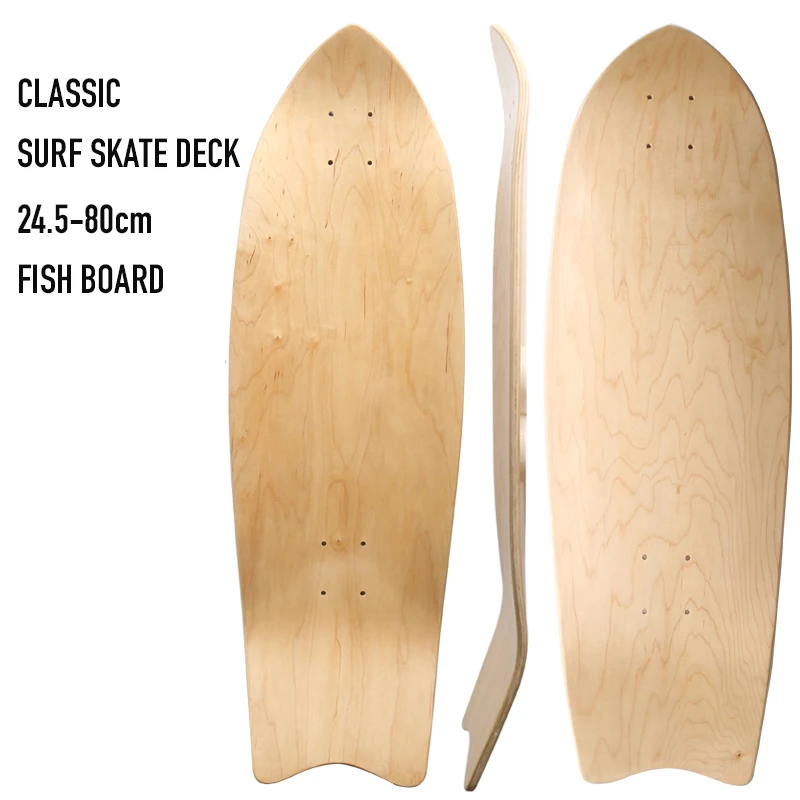 2-0-Land-Surf-Skateboard-Deck-Deep-Concave-Maple-25-80cm-Round-and-Fish ...