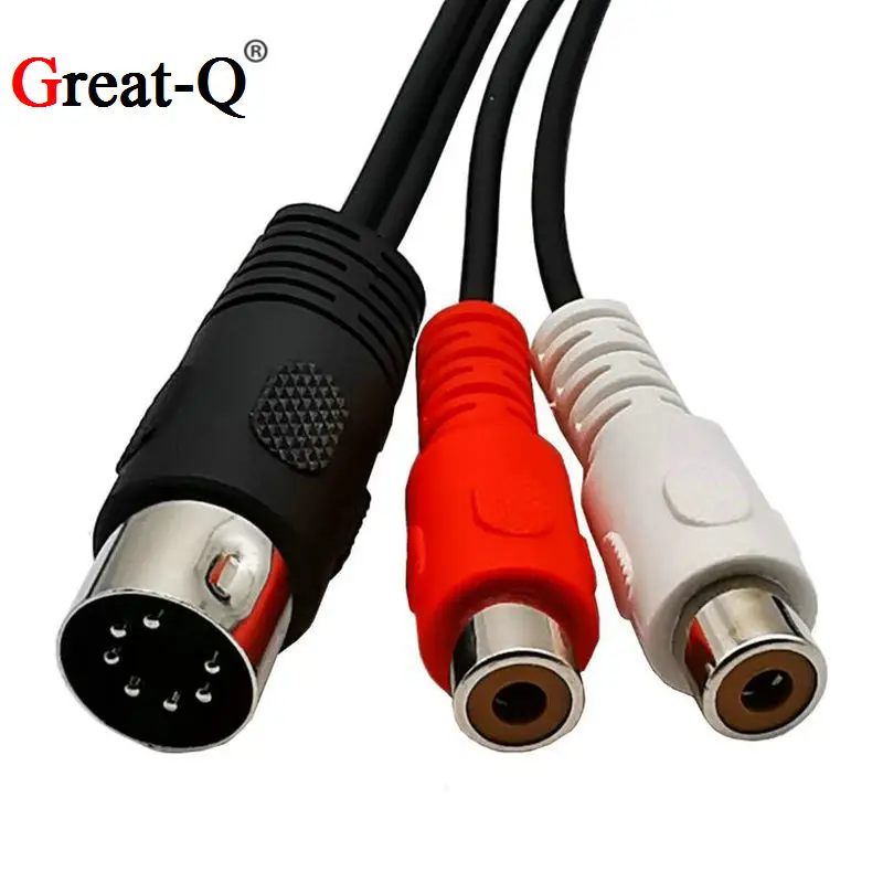 7 Pin Din Male Midi To 2 Dual Rca Female Plug Audio Cable Cord For Naim ...