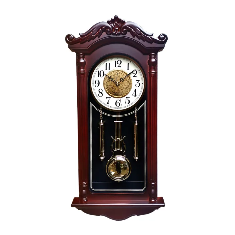 Large Pendulum Wall Clocks Living Room Luxury Wood Retro Silent Swing ...