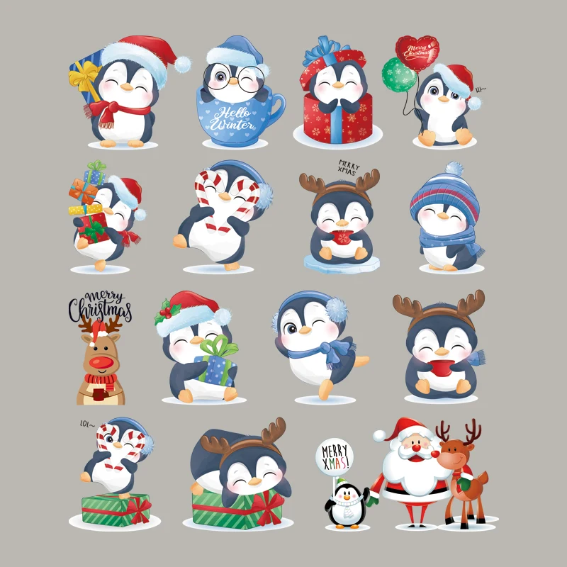 Penguin-Set-Patches-For-Clothing-Fashion-Diy-Vinyl-Tops-Heat-Transfer ...