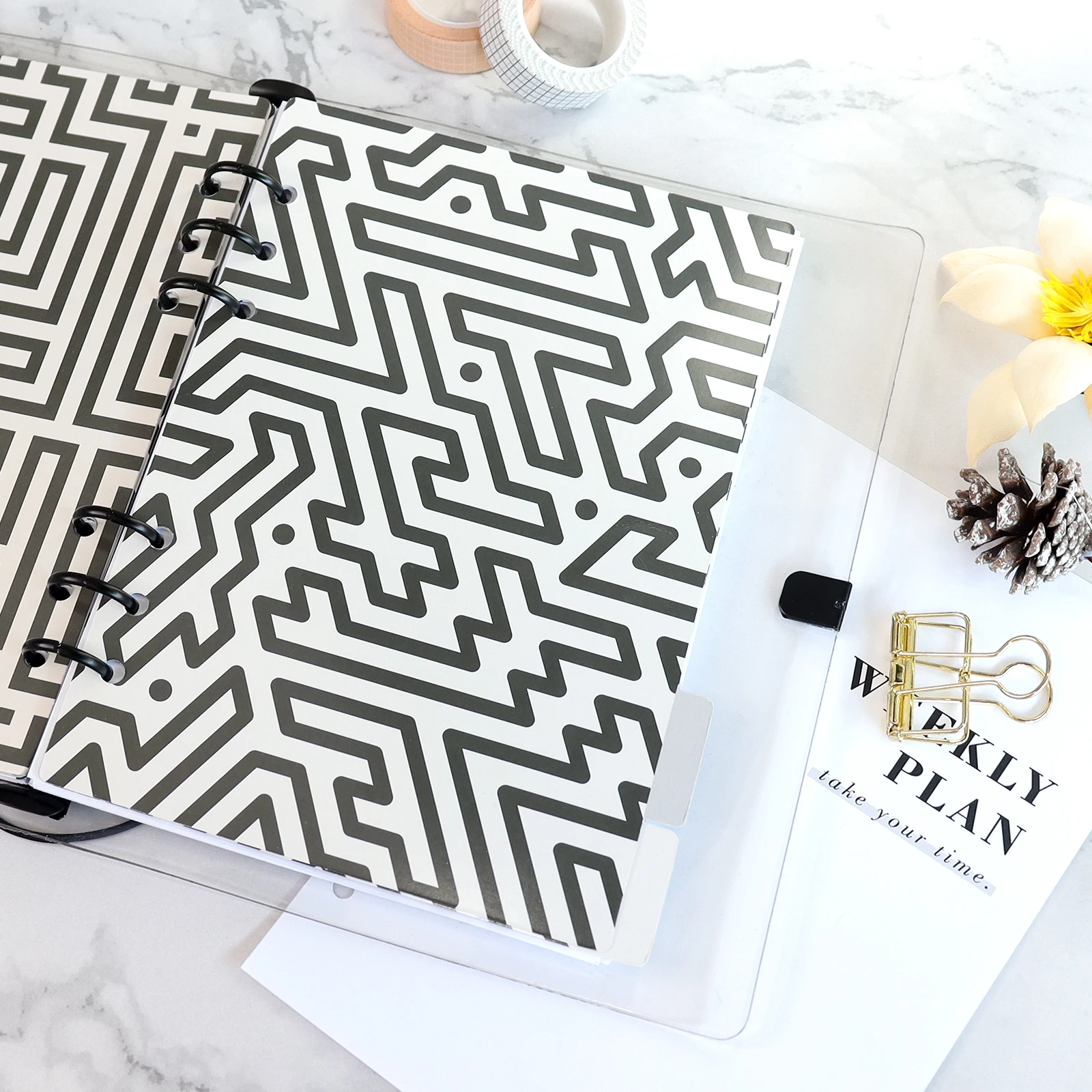 Feuillet mobile,classeur créatif à rayures labyrinthe,Pages d ...