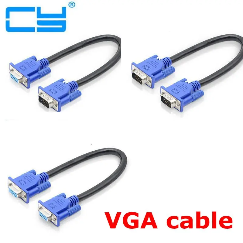 30cm-50cm-HD15Pin-VGA-D-Sub-Short-Video-Cable-Cord-Male-to-Male-M-M ...