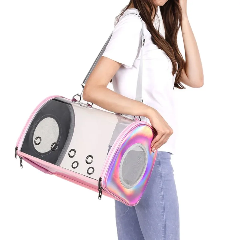 Holographic-Laser-Transparent-Cat-Bag-Puppy-Breathable-Portable-Travel ...