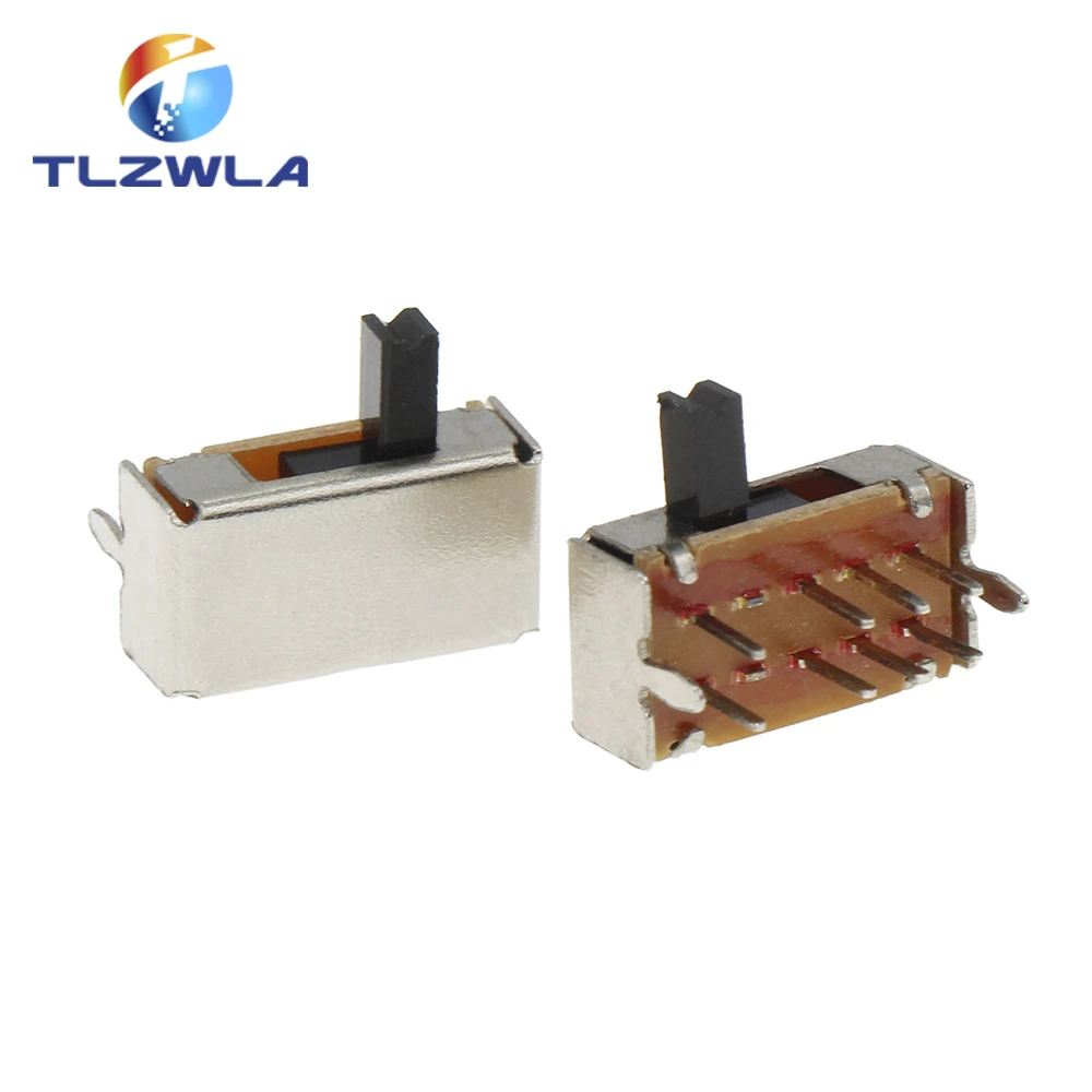 10pcs Sk23d07 8 Pin Pcb 3 Position 2p3t Dp3t Miniature Slide Switch Side Knob Sk23d07vg4 Handle ...