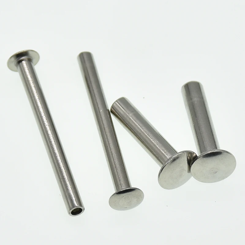M2-304-Stainless-Steel-Oval-Head-Semi-Tubular-Rivets-Round-Head-Half ...