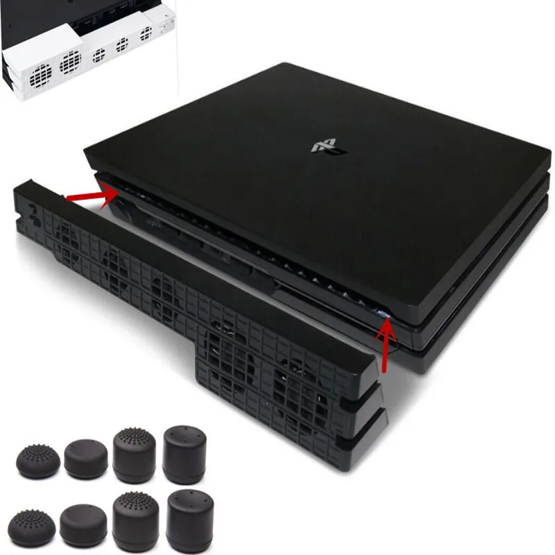 Ps4 Pro Cooler Fan,usb External 5-fan Turbo Temperature Control Cooling ...