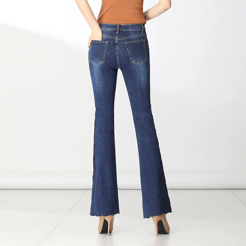 Sequin And Embroidered Jeans