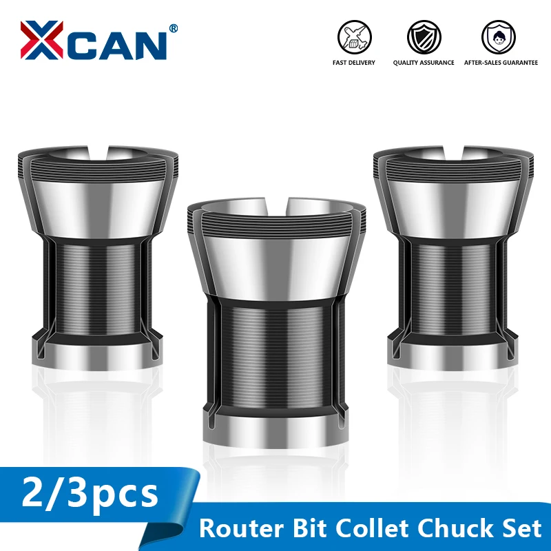 XCAN Collet Chuck 2/3pcs 6 6.35 8mm Wood Router Bit Collet Wood ...